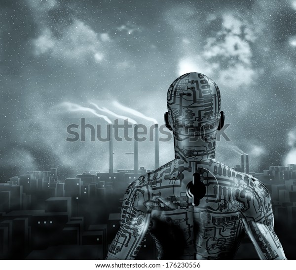 Machine Man Stock Illustration 176230556