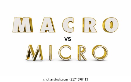 Macro Vs Micro Large Versus Small Stock Illustration 2174398413 ...