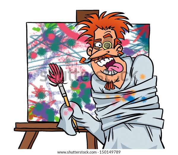 Mad Painter Work Stock Illustration 150149789