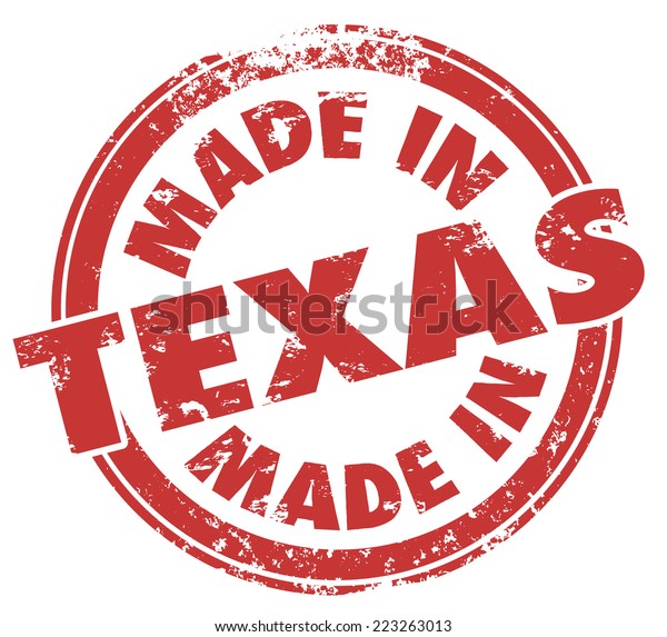 Made Texas Words Round Red Stamp Stock Illustration 223263013 ...