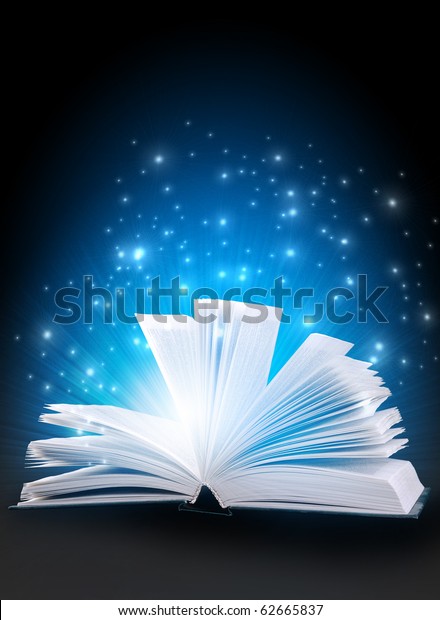 Magic Book On Blue Background Lines Stock Illustration 62665837