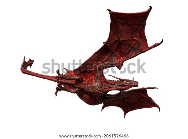 Magic Dragon Flying Bottom View 3d Stock Illustration 2061526466 ...