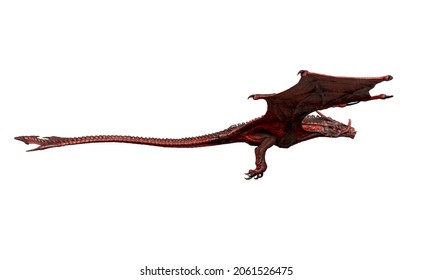 Magic Dragon Flying Side View 3d Stock Illustration 2061526475 ...