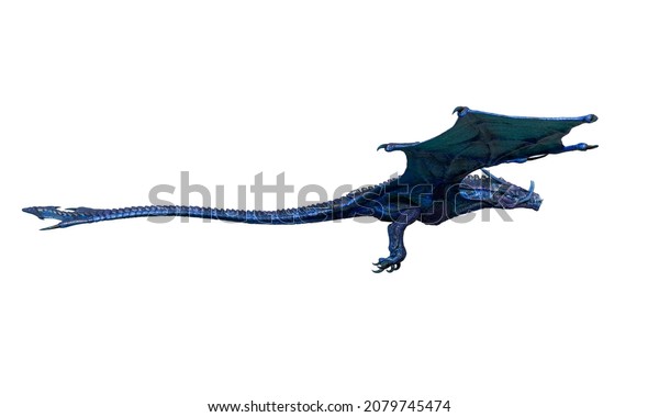 Magic Dragon Flying Side View 3d Stock Illustration 2079745474 ...