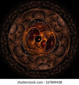 Magic Fireball Pattern On Black Background Stock Illustration 167849438 ...