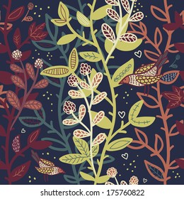 Magic Forest Night Seamless Pattern Raster: ilustrações stock 175760822 ...
