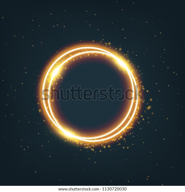 Magic Gold Circle Light Effect Illustration Stock Illustration ...