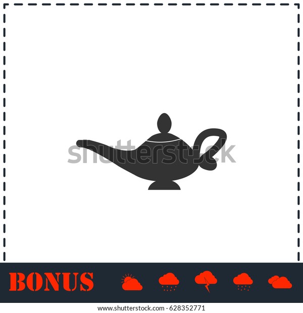 Magic Lamp Icon Flat Simple Illustration Stock Illustration 628352771