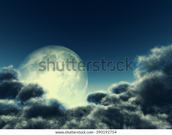 Magic Moon Night Sky Elements This Stock Illustration 390192754 ...