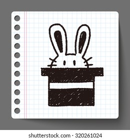 Magic Rabbit Doodle Drawing Stock Illustration 346960997