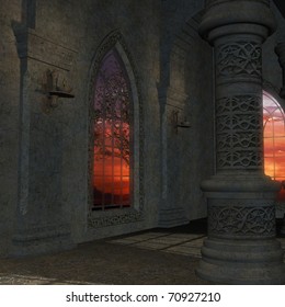 Magic Window Fantasy Setting 3d Rendering Stock Illustration 70927210 ...