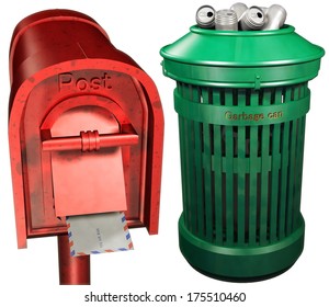 Mailbox Garbage Can Stock Illustration 175510460 | Shutterstock