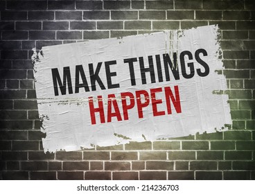 Make Things Happen Poster Concept Stock Illustration 214236703 ...