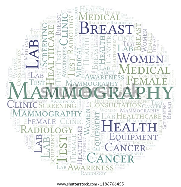 Mammography Shape Circle Word Cloud Stock Illustration 1186766455 ...