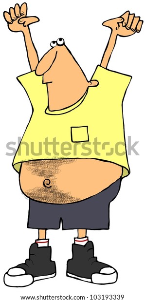 Man Big Belly Stock Illustration 103193339