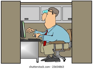 Cubicle Smoking: ilustración de stock 6933949 | Shutterstock