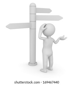 Man Directions Sign Computer Generated Image Stock Illustration ...