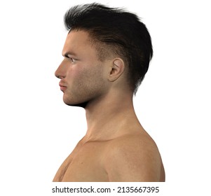 Man Face 3d Render On White Stock Illustration 2135667395 | Shutterstock