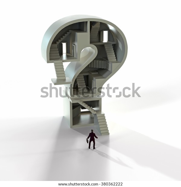 Man Front Big Question Mark Stock Illustration 380362222 | Shutterstock