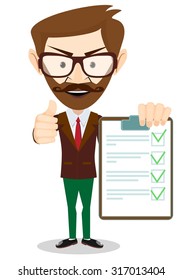 Man Check List Board Illustration Business: เวกเตอร์สต็อก (ปลอดค่า ...