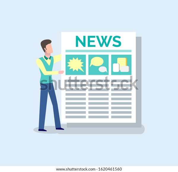 Man Holding Newspaper Side View Person Stock Illustration 1620461560 ...