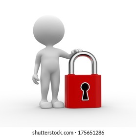 3d People Man Person Lock Keyhole: ภาพประกอบสต็อก 132394658 | Shutterstock
