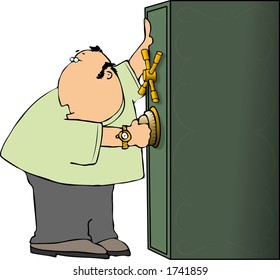 Man Opening Safe Stock Illustration 1741859 | Shutterstock