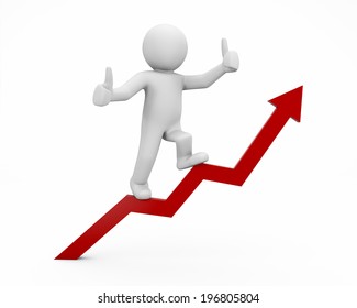 Very Happy 3d Man Celebrating Concept Stock Illustration 258536633