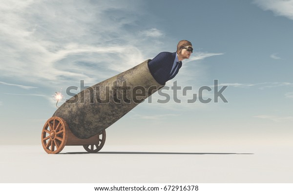 Man Preparing Fly Shot Weapon Cannon Stock Illustration 672916378 ...