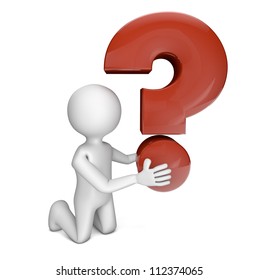 Man Putting Dot On Question Mark Stock Illustration 112374065 ...