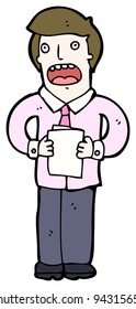 Man Reading Notes Cartoon Raster Version Stock Illustration 94315651 ...