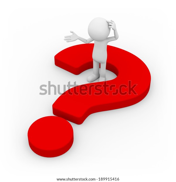Man Red Question Mark On White Stock Illustration 189915416 | Shutterstock