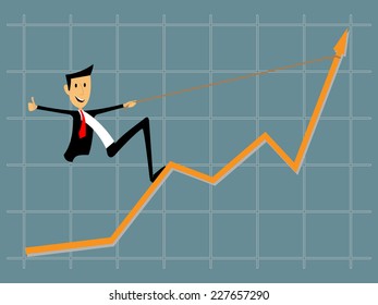 Man Rising Graph Stock Illustration 227657290 | Shutterstock