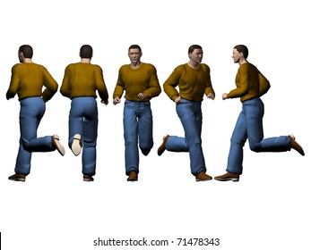 Man Run Different Point View Stock Illustration 71478343 | Shutterstock