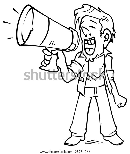 Man Shouting Into Megaphone Stock Illustration 25784266