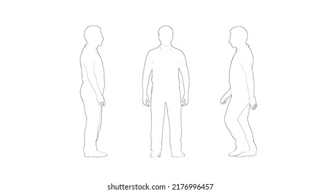Man Standing Front Side View Stock Illustration 2176996457 | Shutterstock
