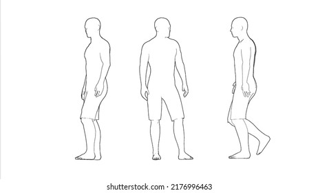 Man Standing Front Side View Stock Illustration 2176996463 | Shutterstock