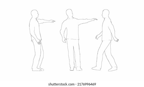 Man Standing Front Side View Stock Illustration 2176996469 | Shutterstock