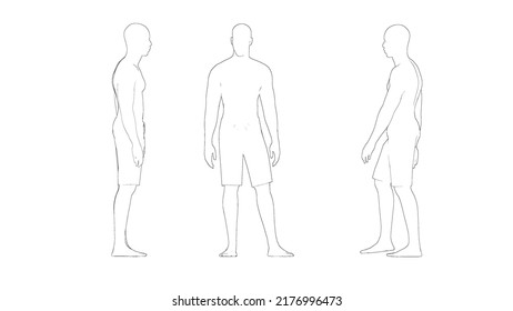 Man Standing Front Side View Stock Illustration 2176996473 | Shutterstock