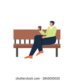 Flat Design Cartoon Character Man Watching Stock Vector (Royalty Free ...