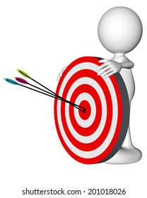Man Target Arrows Clipping Path Stock Illustration 201018026