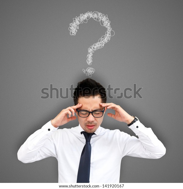 Man Thinking Concept Question Marks Stock Illustration 141920167 ...
