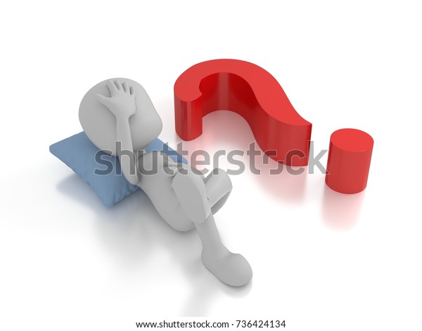 Man Thinking Red Question Marks 3d Stock Illustration 736424134 ...