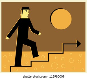 Man Walking Arrow Stock Illustration 113980009 | Shutterstock