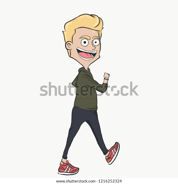 Man Walking Smiling Stock Illustration 1216252324 | Shutterstock