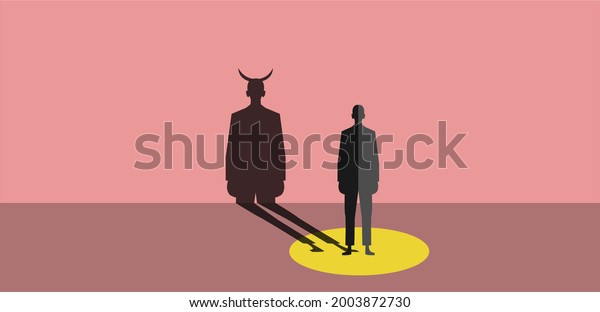 Man Whose Shadow Shows That He Stock Illustration 2003872730 | Shutterstock