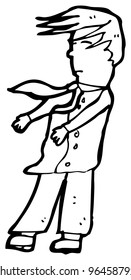 Man Standing Wind Cartoon Stock Illustration 96375608 | Shutterstock