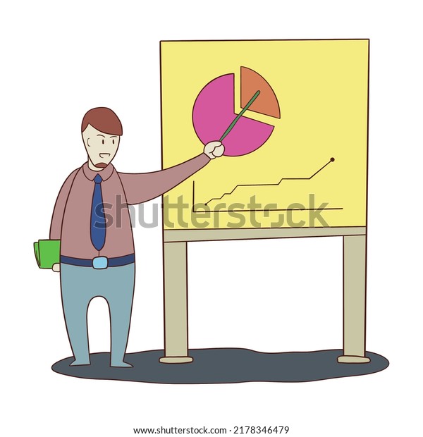 Man Working Action Simple Flat Cartoon Stock Illustration 2178346479 ...