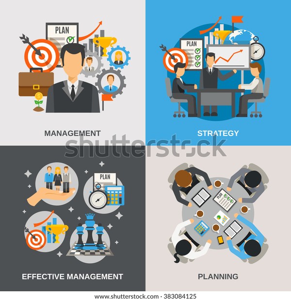 Management Flat Set Stock Illustration 383084125 | Shutterstock