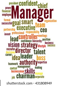 Manager Word Cloud Concept On White Stock Illustration 431808949 ...